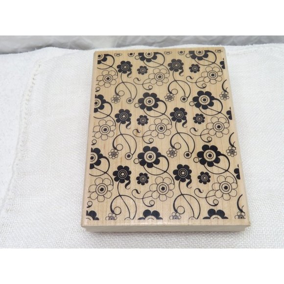 STAMPABILITIES | Other | Large Swirly Floral Background Rubber Stamp ...